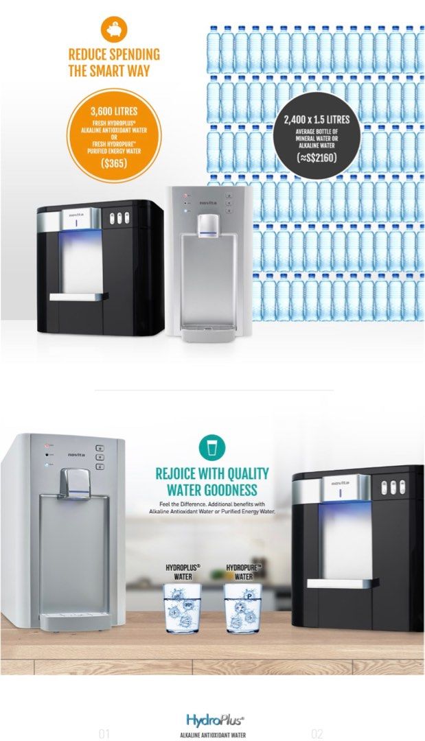 Novita Hot & Cold Water Filter Dispenser with UV Lamp, TV & Home ...