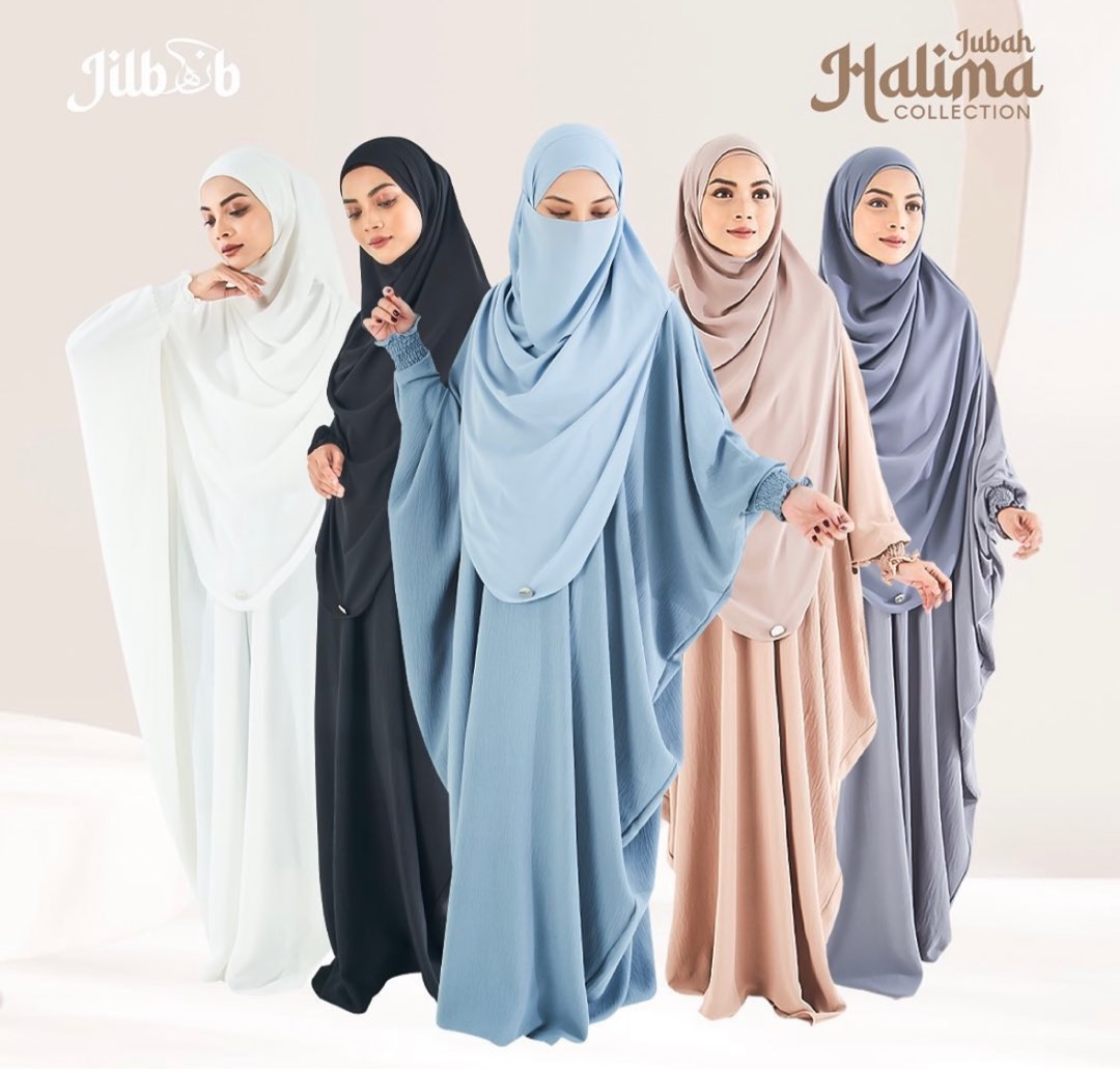 INSTOCK Nunha Jubah Halima, Women's Fashion, Muslimah Fashion, Kaftans ...