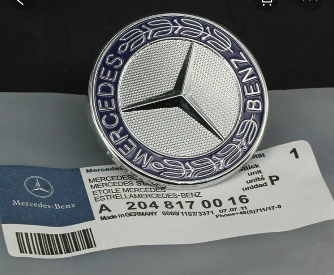 OEM Mercedes Benz 57mm star flat hood bonnet logo emblem badge, Car ...