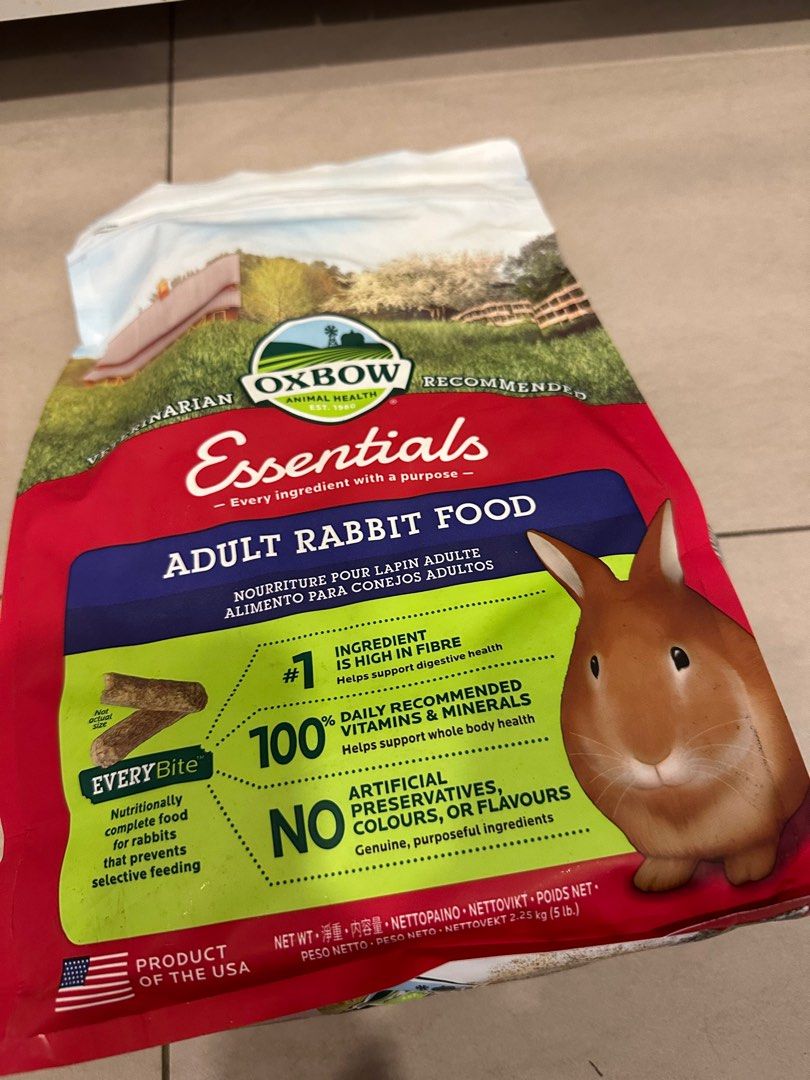 Oxbow Essentials Adult Rabbit Food, Pet Supplies, Pet Food on Carousell