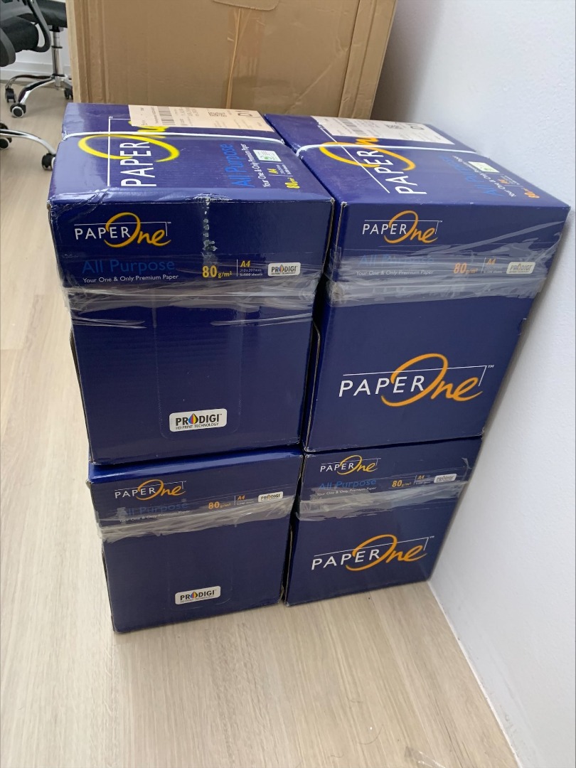 PaperOne A4 paper 80gsm[All Purpose] x 1 box (5 reams), Hobbies & Toys ...