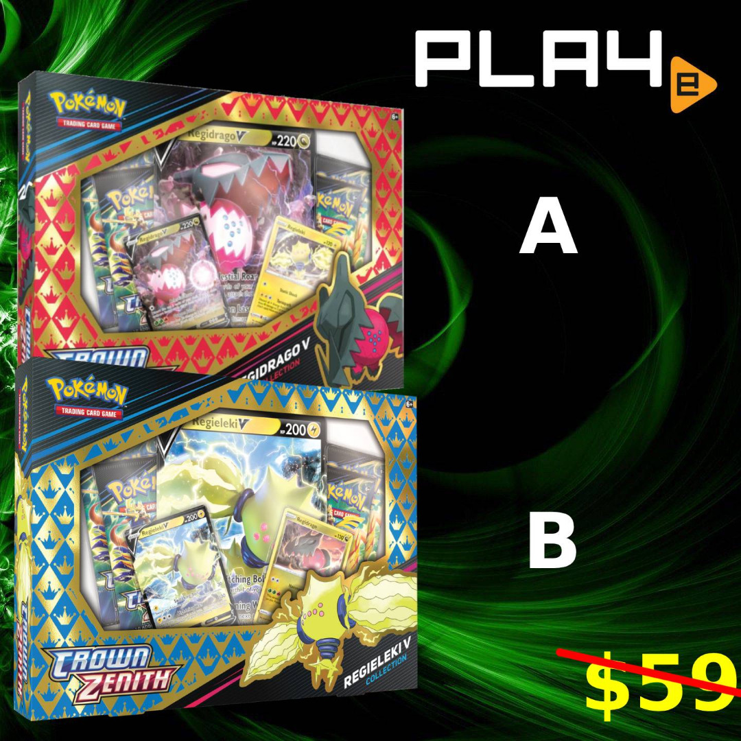 Pokemon SS12.5 Crown Zenith Regidrago/Regieleki V Collection Box Brand ...