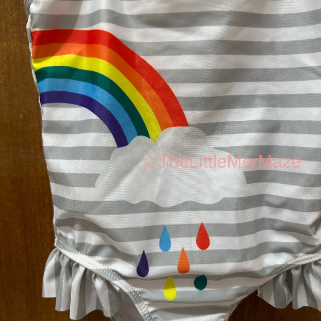 Rainbow swimsuit S2 on Carousell