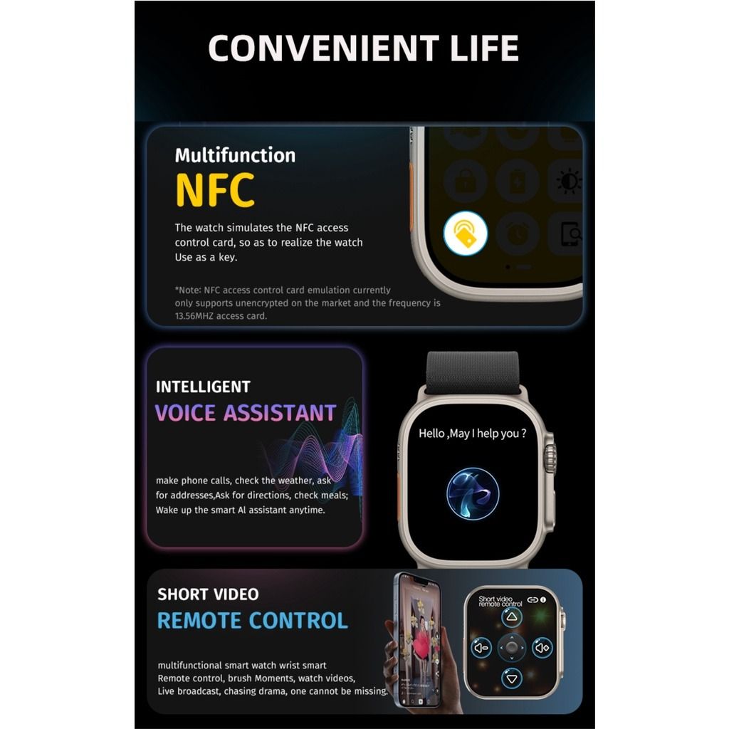 S8 Ultra Max Smartwatch Series 8 S8 Smart Watch Ultra AI Voice Smart ...