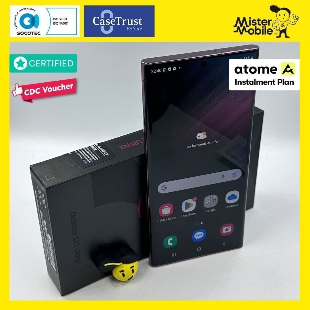 Samsung Galaxy S22 Ultra 5G 512 512GB Burgundy Local Used Set, Mobile ...