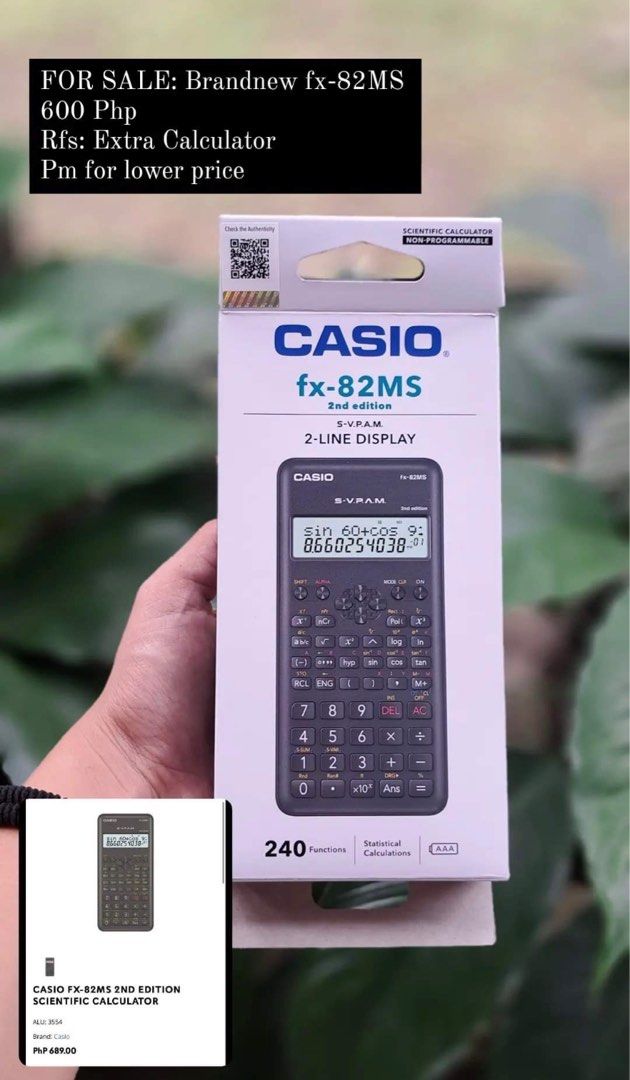 SCIENTIFIC CALCULATOR (Casio FX-82Ms, 2nd Edition), Computers & Tech, Parts & Accessories, Other ...