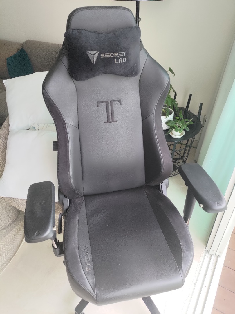 Secret Lab Titan Black gaming chair, Furniture & Home Living, Furniture ...