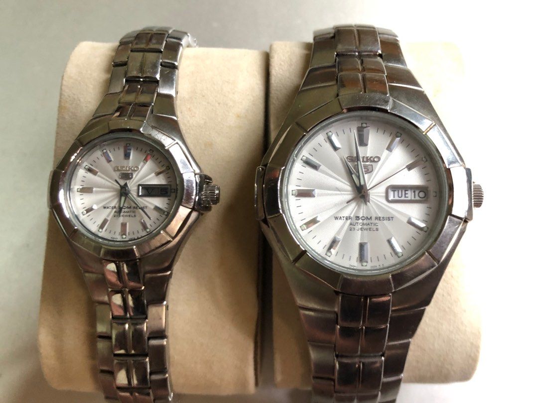 Seiko 5 automatic couples watch, Luxury, Watches on Carousell