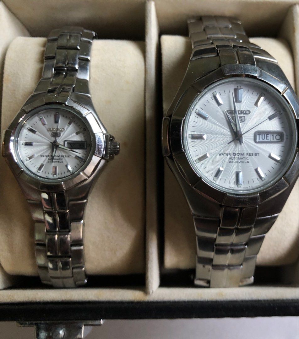 Seiko 5 automatic couples watch, Luxury, Watches on Carousell