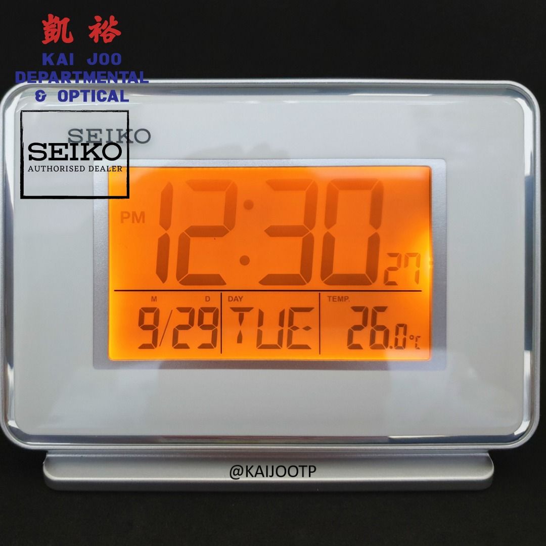 Seiko Digital Alarm Clock With Daylight Saving Time and Dual Alarm ...