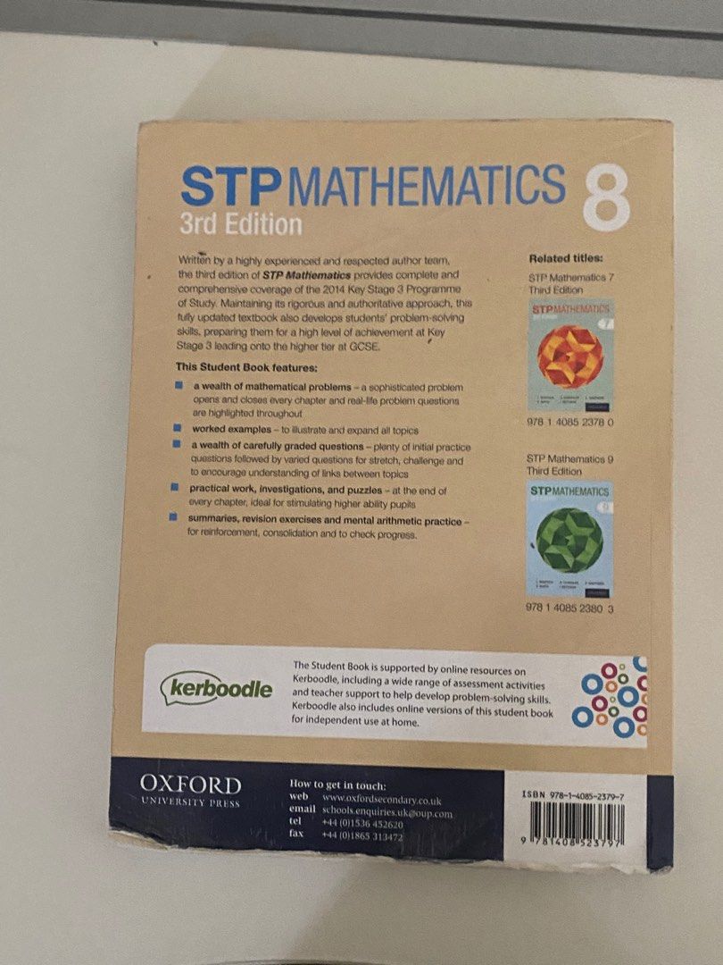 STP Mathematics 3rd Edition 8 IGCSE Textbook, Hobbies & Toys, Books ...