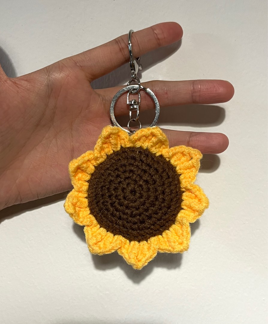 sunflower crochet keychain, Hobbies & Toys, Stationery & Craft ...