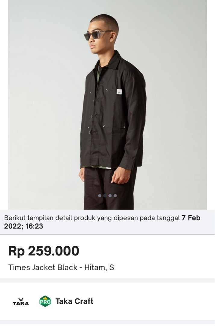Taka Craft time jacket hitam, Fesyen Pria, Pakaian , Atasan di Carousell