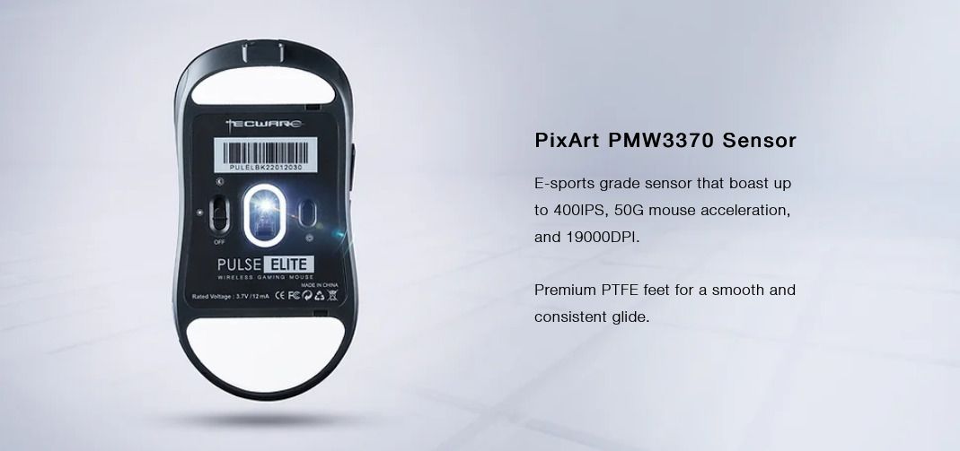 TECWARE PULSE ELITE Wireless RGB Gaming Mouse With Solid Cover / Holed Cover ( Hot-swappable ...