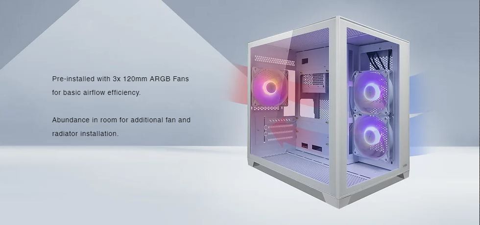 Tecware VXN V2 & VXN EVO TG ARGB Tempered Glass Compact Dual Chamber ...