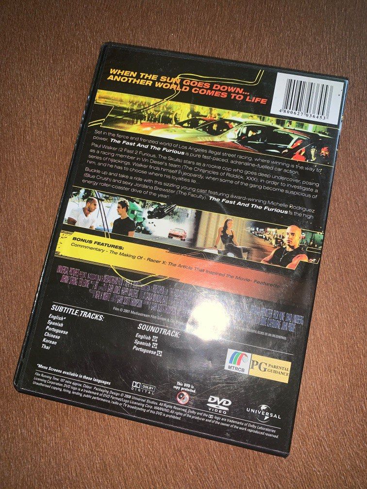The Fast and The Furious DVD | Paul Walker and Vin Diesel, Hobbies ...