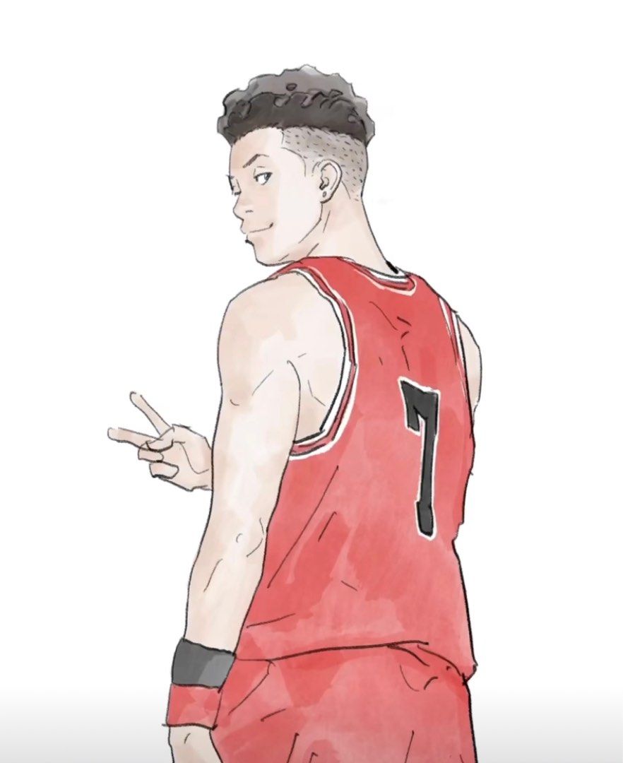 THE FIRST SLAM DUNK Mini Wall Sticker 牆貼 Shohoku 湘北 (Miyagi Ryota) 宮城良田 ...