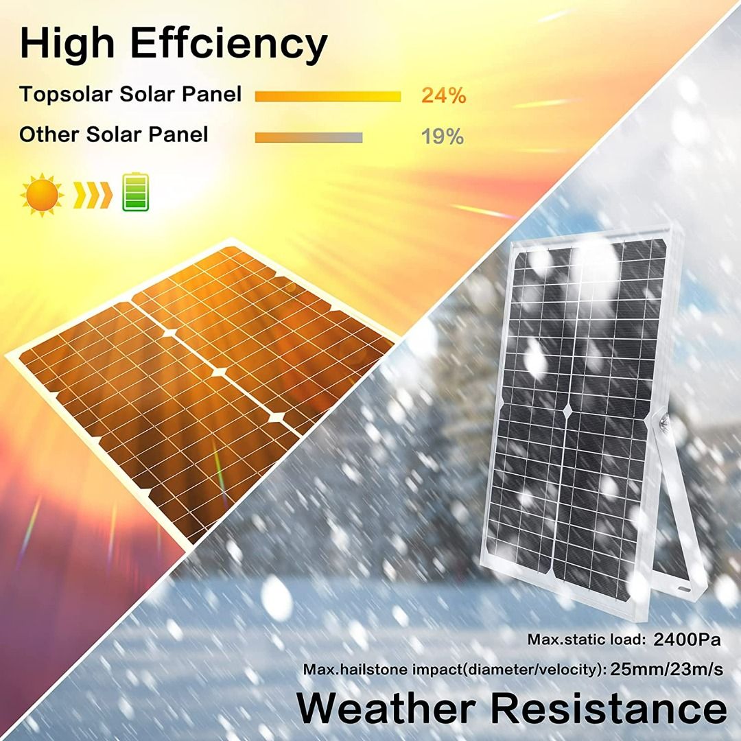 TP-solar 30W 12V Solar Panel kit Battery Charger Maintainer + 10A ...