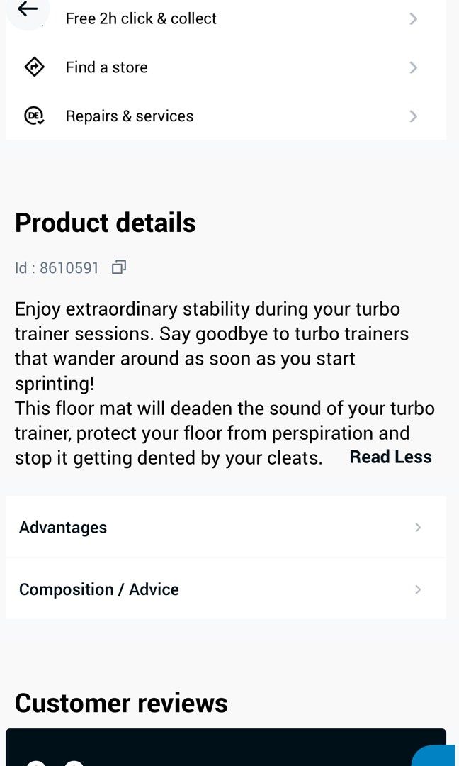 Van Rysel Turbo Trainer Mat Flanders (good as bike mat), Sports ...