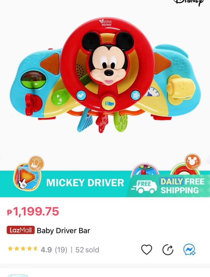 Vtech Baby mickey mouse driver toy, Babies & Kids, Infant Playtime on ...
