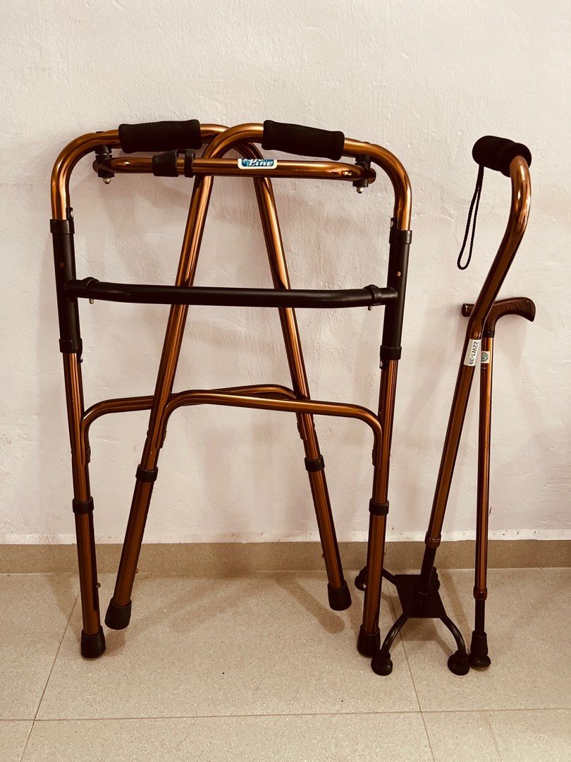 Walking frame and walking stick, Health & Nutrition, Assistive ...
