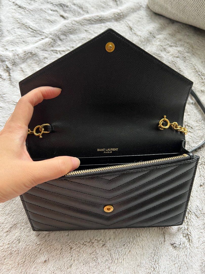 YSL Envelope Wallet on Chain (WOC), Luxury, Bags & Wallets on Carousell