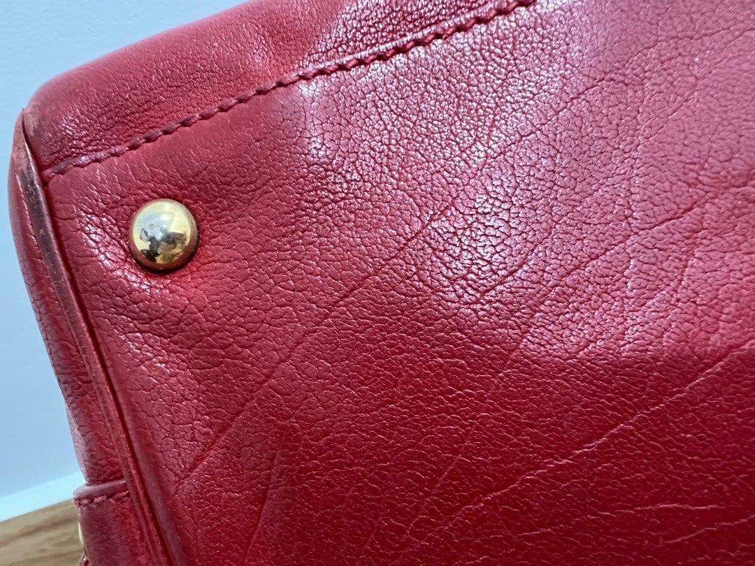 YSL Vintage Red Muse Bowler (Red) on Carousell
