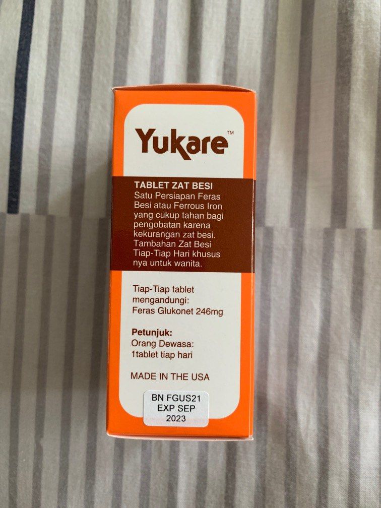 Yukare iron tablets 246mg, Health & Nutrition, Health Supplements ...
