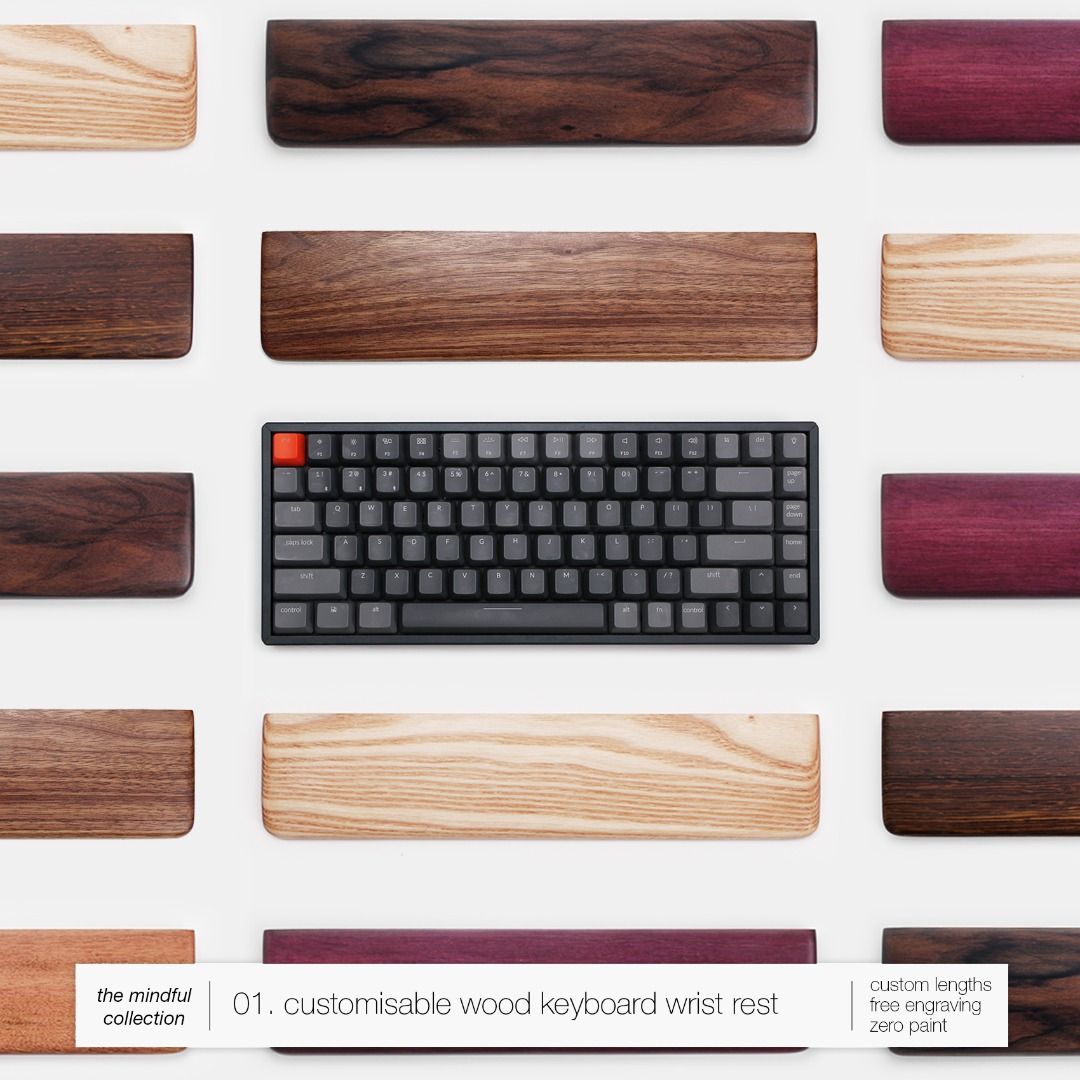 01. Customisable Handcrafted Wood Keyboard Wrist Rest [2024 Edition ...