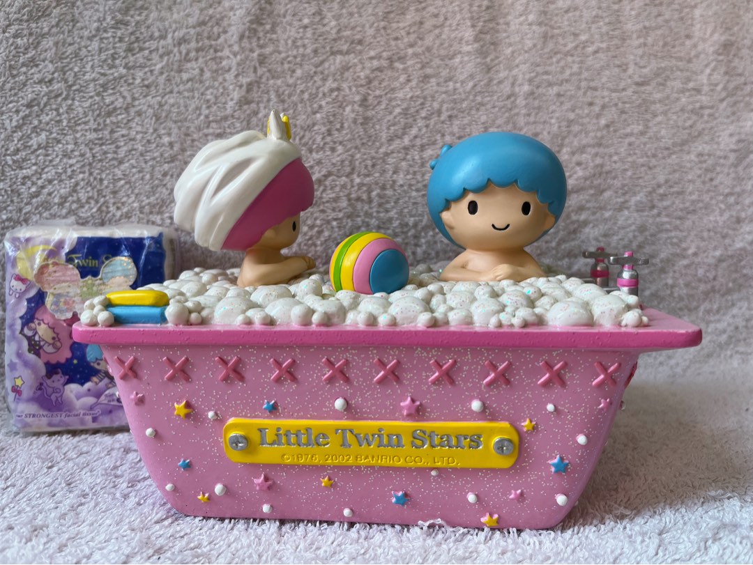 2002年 coin bank 陶瓷 浴缸 沖涼 錢罌 錢箱 Sanrio little twin stars twins star ...