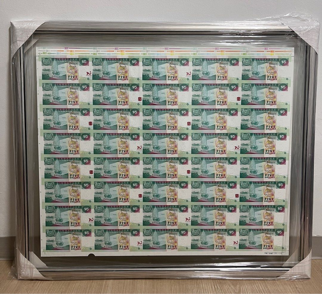 30th Anniversary $5 Uncut sheet with frame, Hobbies & Toys, Memorabilia ...