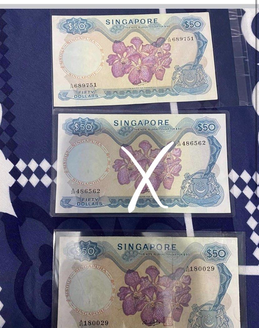 $50 orchid series note ~ Singapore collection note, Hobbies & Toys ...