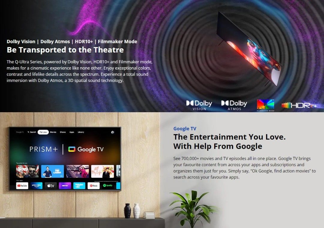 55inch QLED Prism+ Q55 Ultra 4K QLED Google TV, TV & Home Appliances, TV & Entertainment, TV on ...