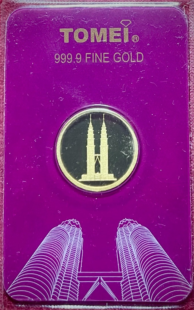 5 GRAMME 999 GOLD COIN BAR (Malaysia Twin Tower) - TOMEI (SEALED ...