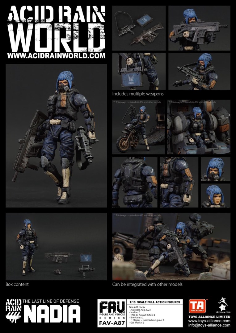 預訂品 Pre-order Toys Alliance Acid Rain World FAV-A87 Nadia 1/18 Action ...