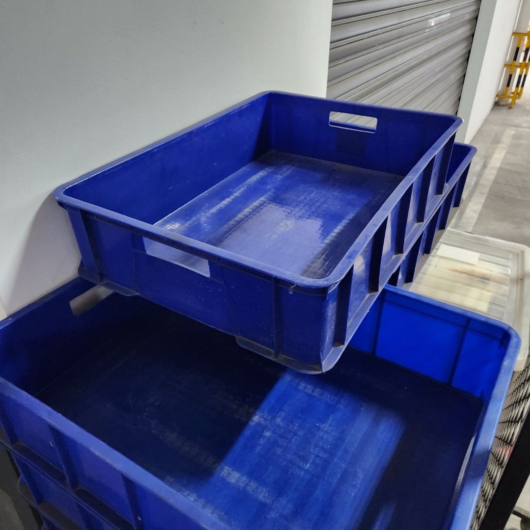 ALL for $25! Stackable blue storage box / Toyogo blue box, Furniture ...