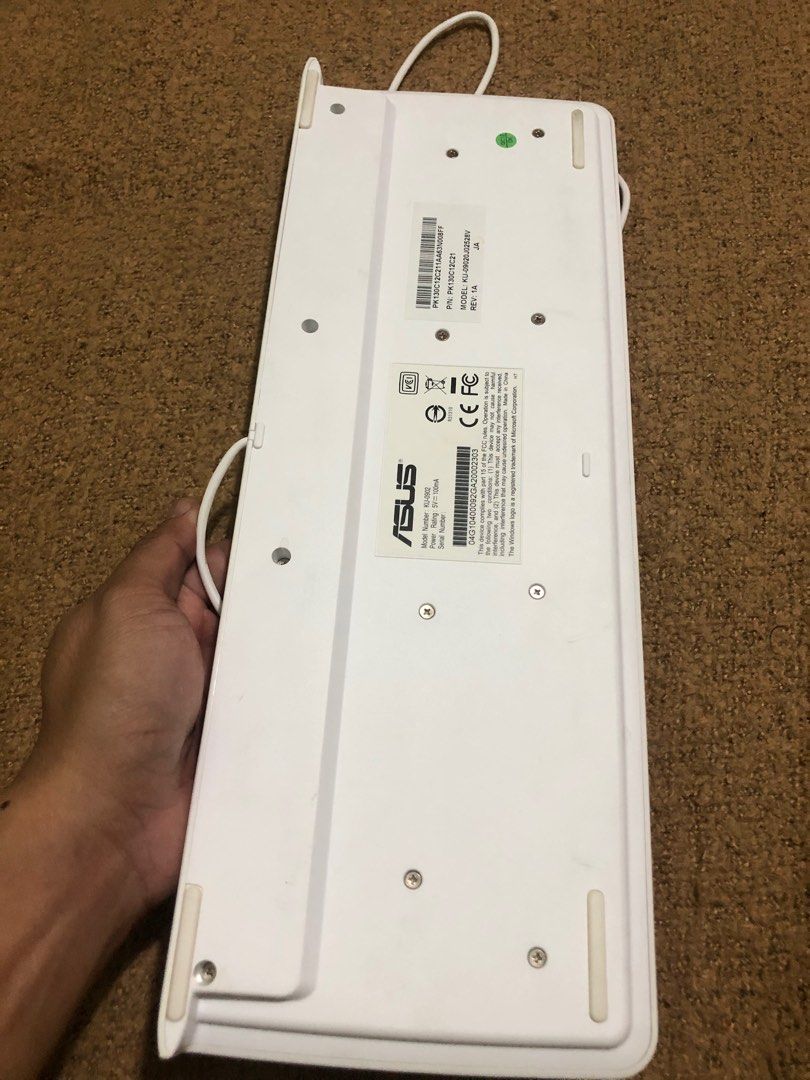Authentic Asus KU-0902 Pearl white wires keyboard on Carousell
