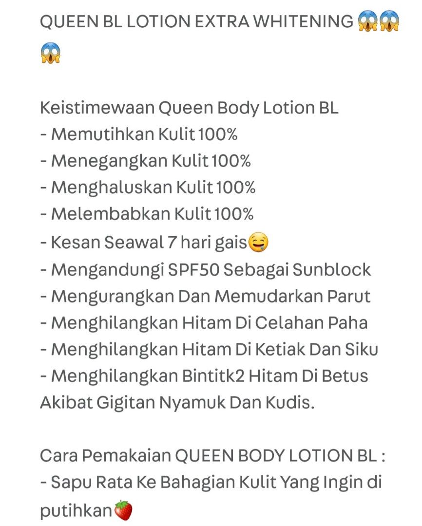 Bl Whitening Lotion 500 ml, Beauty & Personal Care, Bath & Body, Body ...