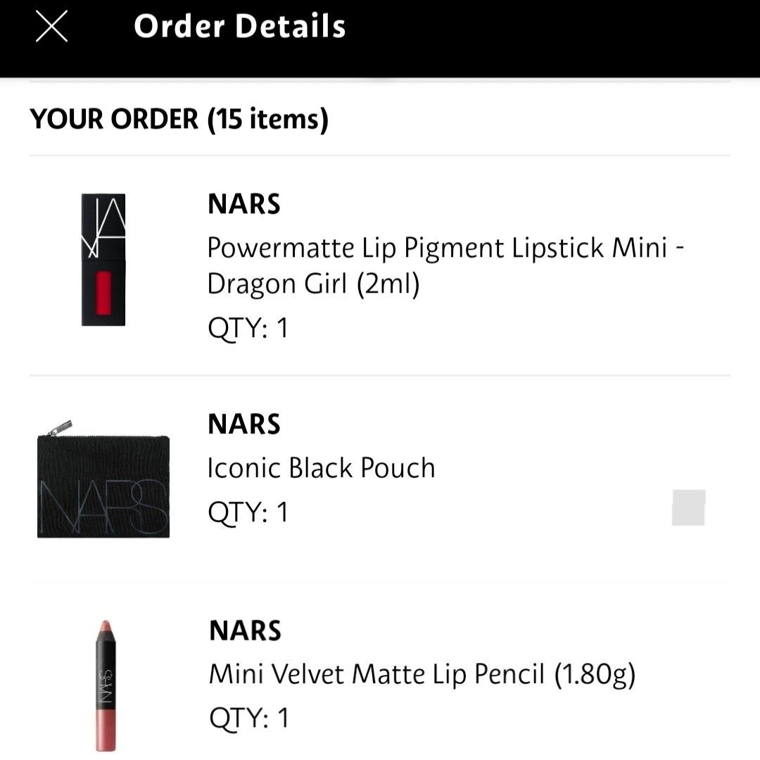BNIB Authentic Bundle Nars Black Pouch Powermatte Lip Pigment Dragon Girl Mini Velvet Matte Lip ...