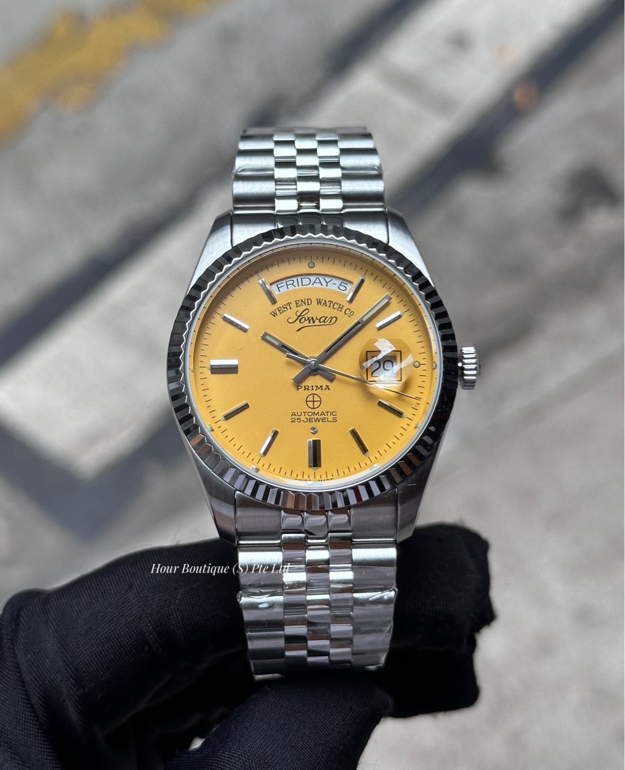 Brand New Westend Watch Co.41mm Yellow Dial Swiss Made Automatic Watch ...