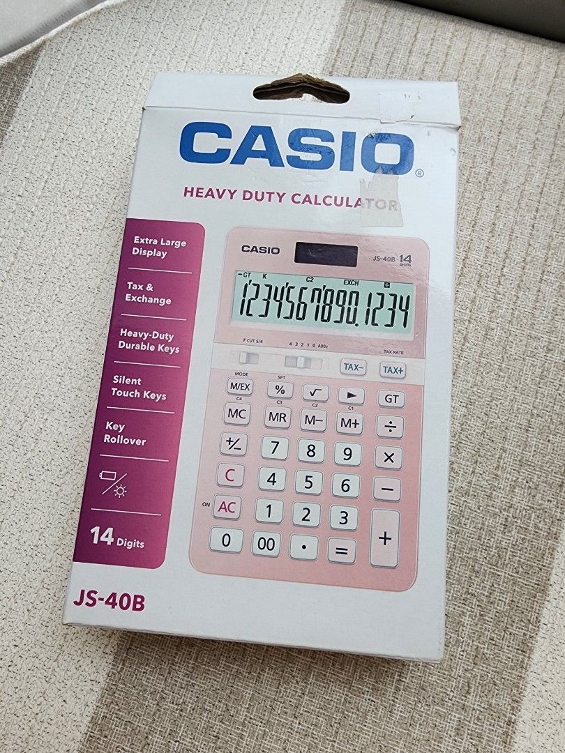 (BRAND NEW) Pink Casio Calculator JS-40B, Hobbies & Toys, Stationery ...