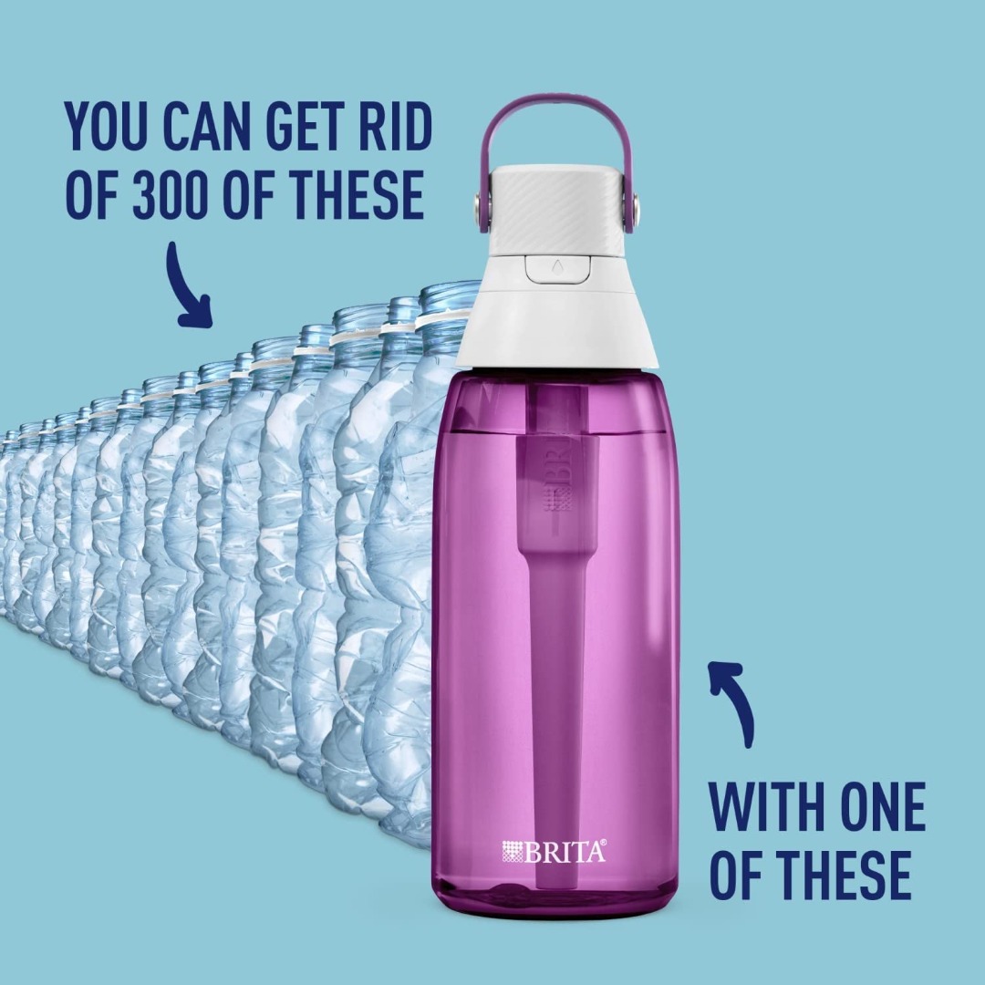 Brita Water Bottle with Filter - 36 Ounce Premium Filtered Water Bottle ...