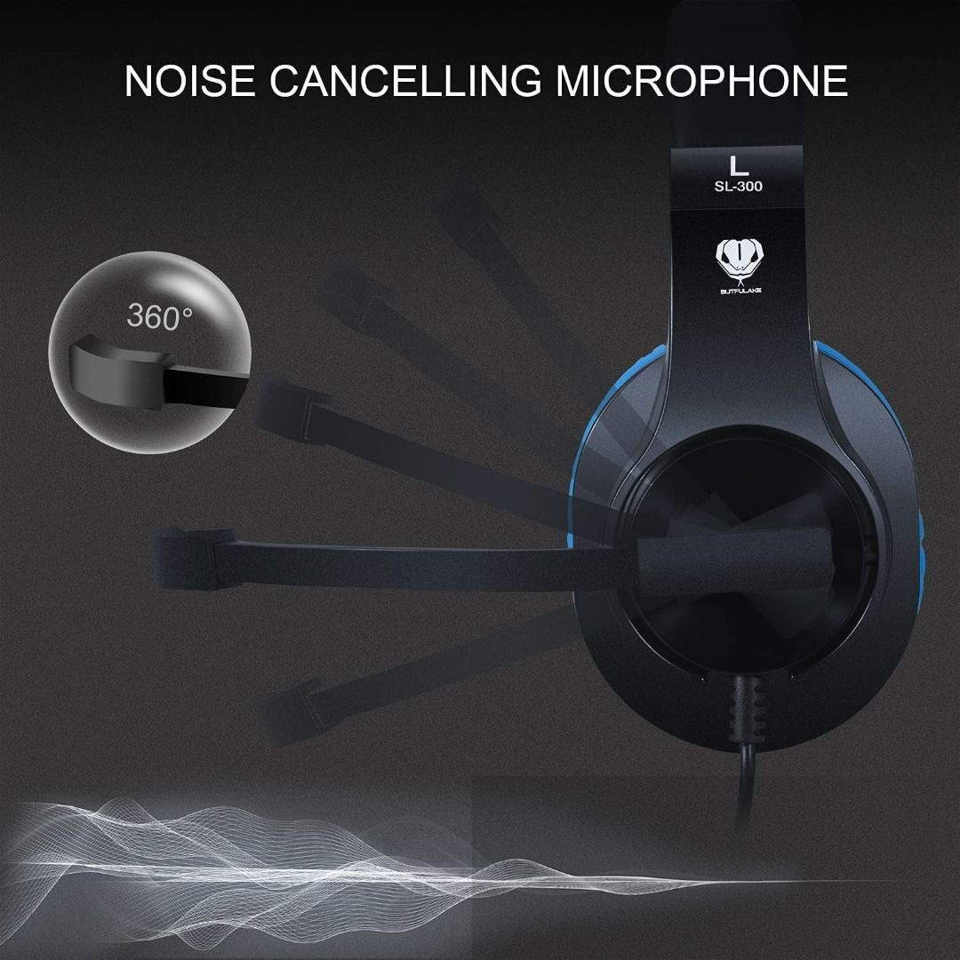 BUTFULAKE Stereo Gaming Headset for PS4 Xbox One Nintendo Switch ...