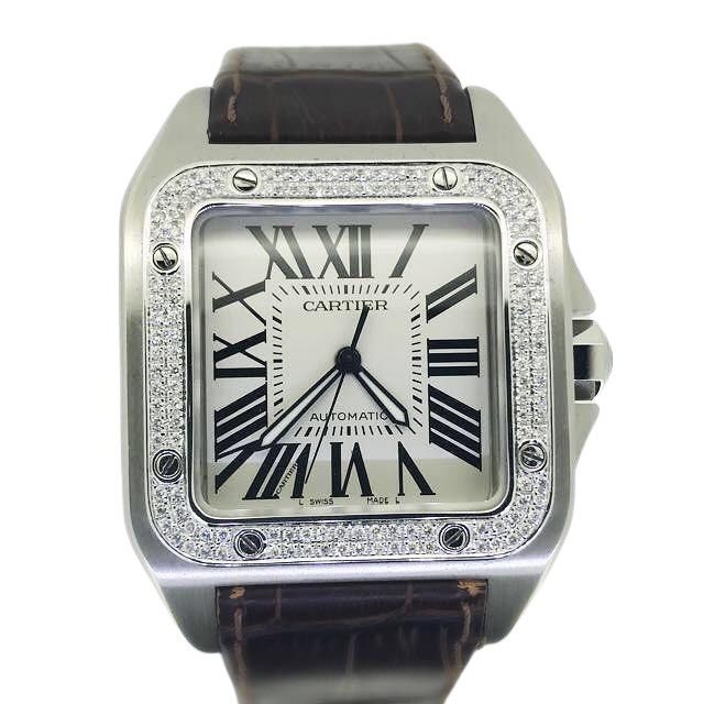 Cartier Custom Bezel Santos 100, Luxury, Watches on Carousell