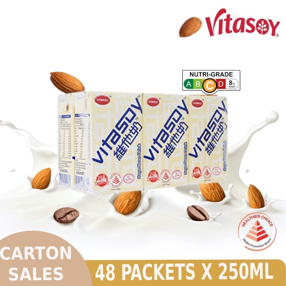 [Carton Sales] VITASOY Regular Soy Milk Drinks 250ML x 48 Packets, Food ...