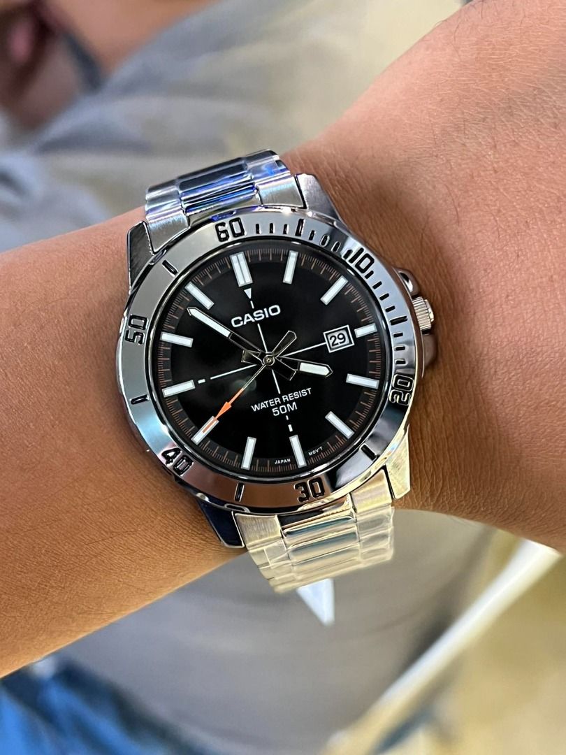 Casio Analog Stainless Steel Mens Watch Mtp Vd01d 1e2 Luxury Watches On Carousell