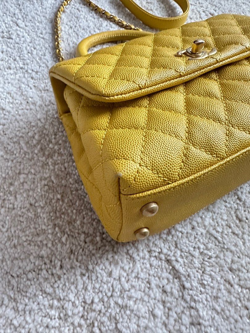 Chanel Coco Handle Yellow (Small), Women's Fashion, Bags & Wallets ...