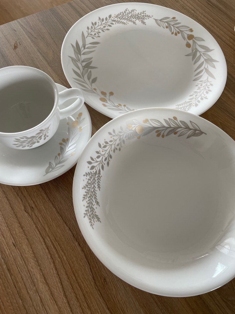 Corelle Silver Crown Set, Furniture & Home Living, Kitchenware ...