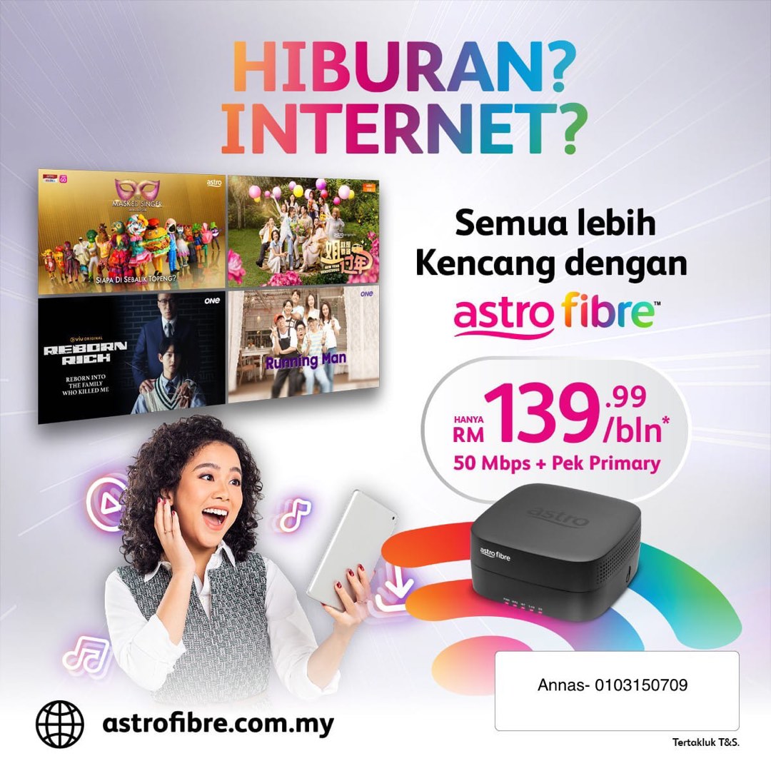 Daftar Astro Home Fibre Internet dan 80+ siaran tv, TV & Home ...