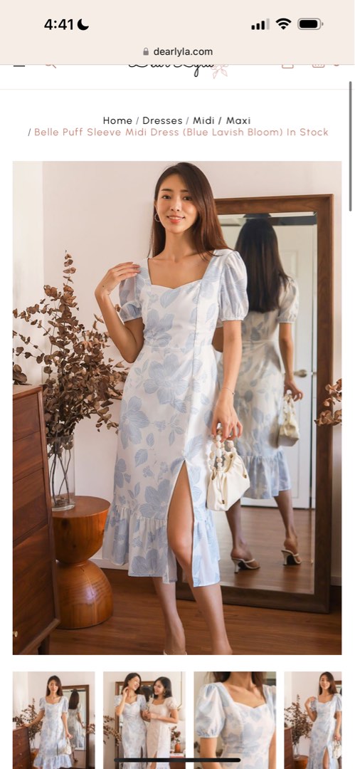 Dear Lyla Belle Puff Sleeve Midi Dress, Women's Fashion, Dresses & Sets, Dresses on Carousell